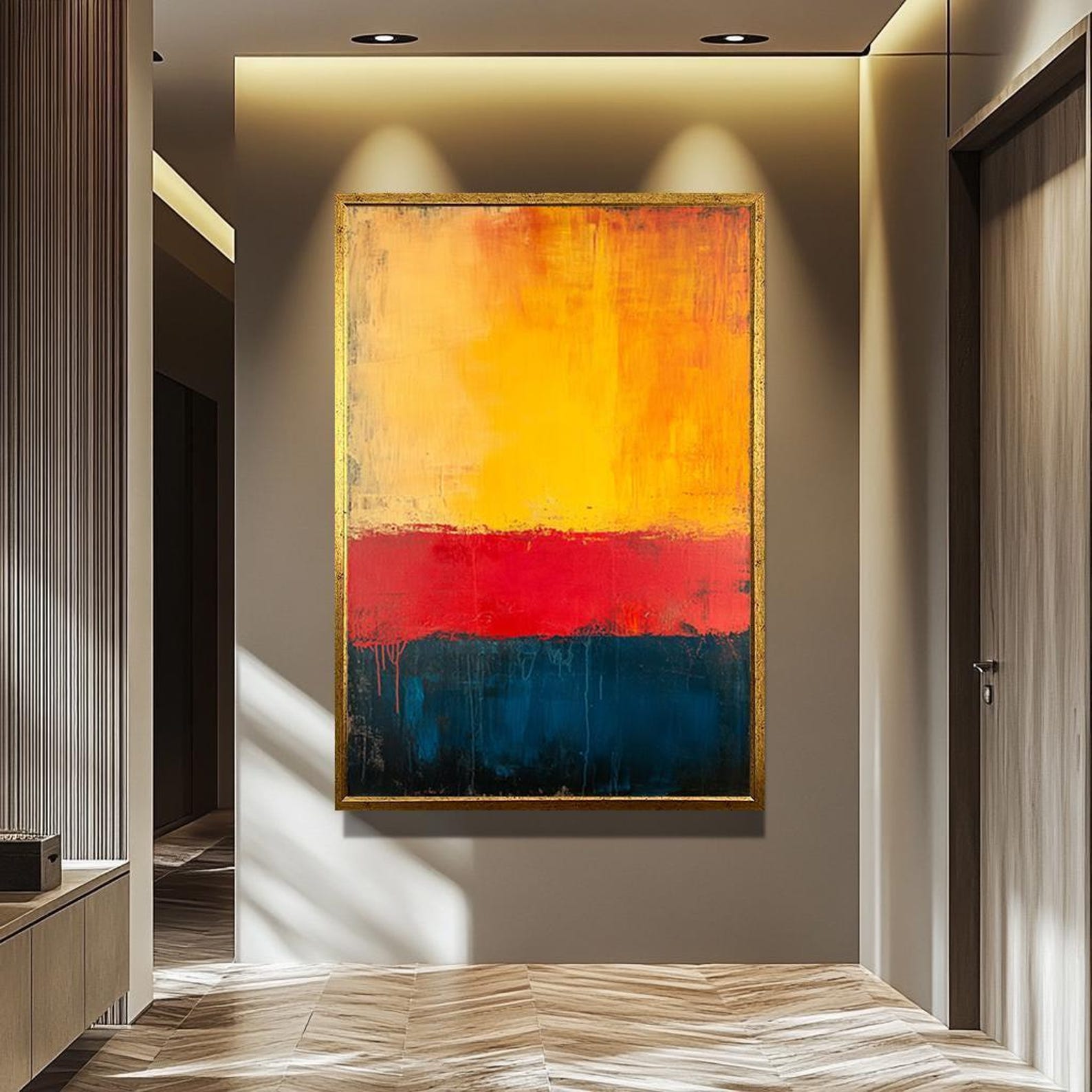 Mark Rothko Canvas Painting Abstract Painting With Yellow Red and Blue ...
