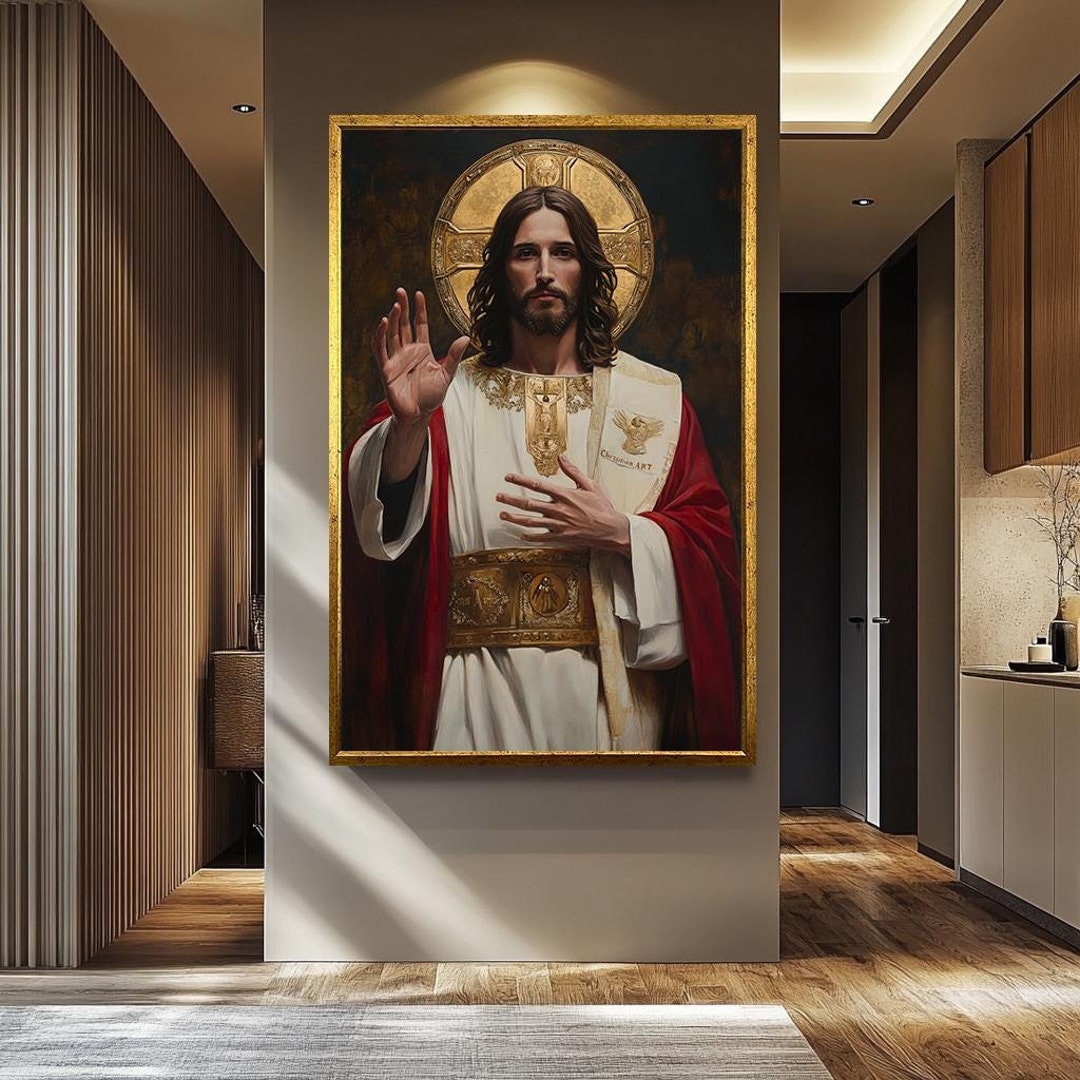 Jesus Wall Art Canvas | Christ Portrait | Religious Wall Decor ...