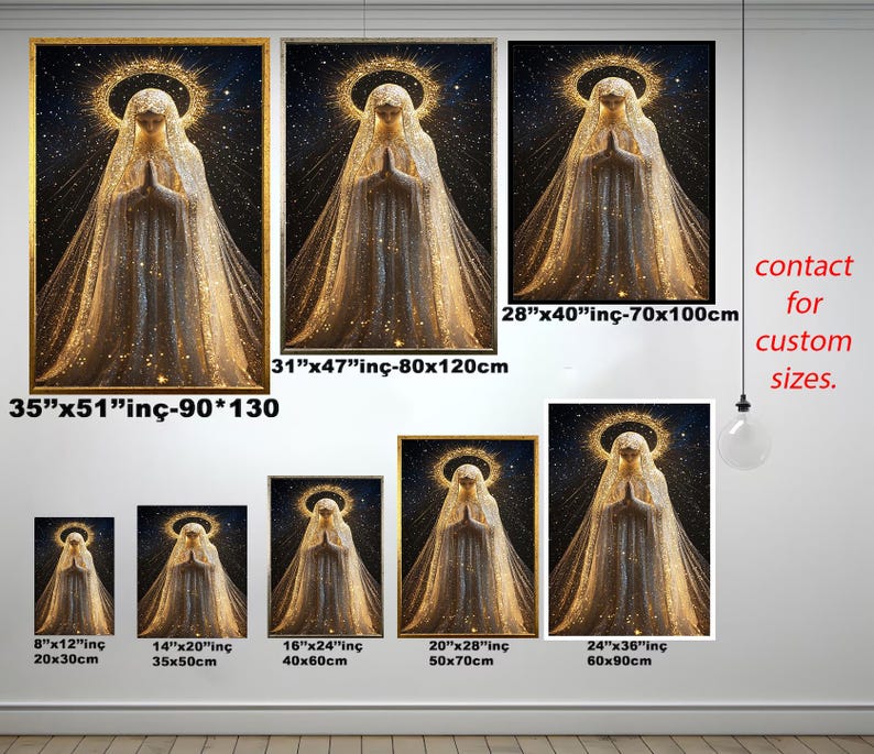Arte mural de la Virgen María / Madre María con halo estrellado ...
