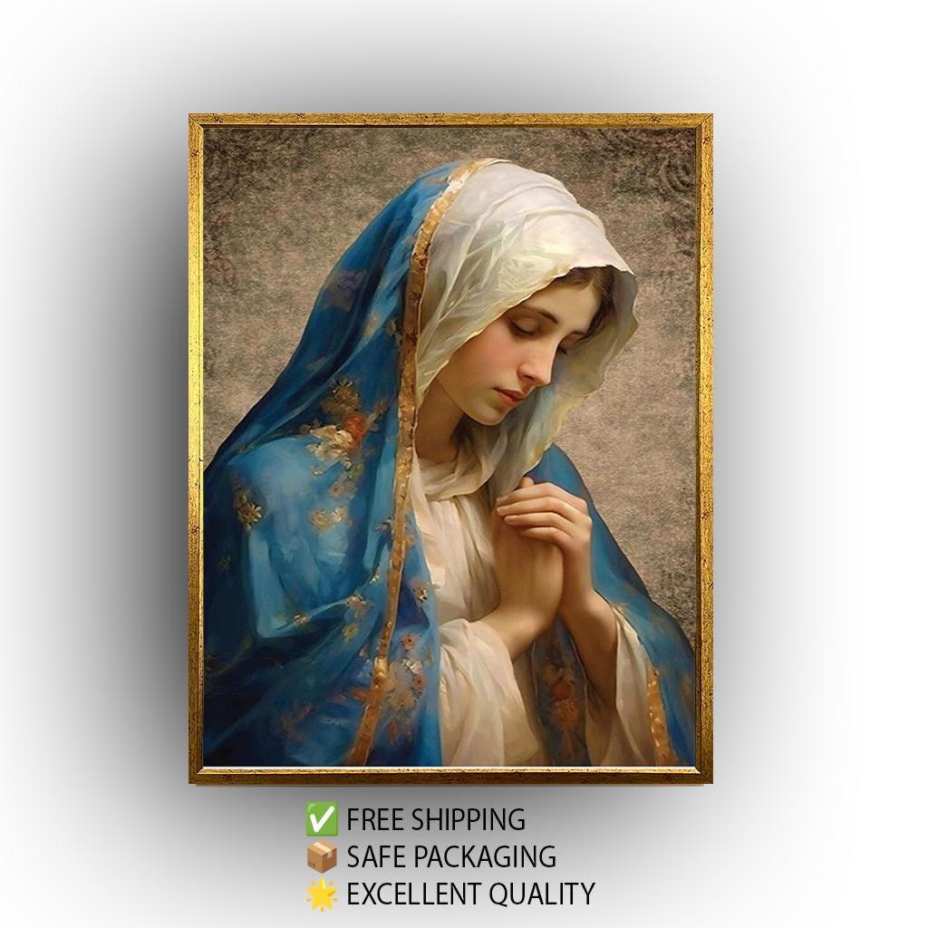 Virgin Mary Canvas Print: Blue Veil Madonna, Catholic Art - Etsy