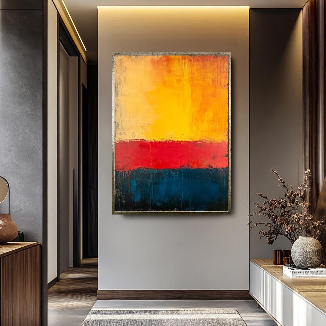 Mark Rothko Canvas Painting Abstract Painting With Yellow Red and Blue ...