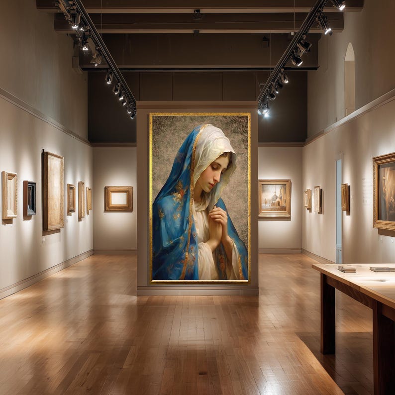 Virgin Mary Canvas Print: Blue Veil Madonna, Catholic Art - Etsy