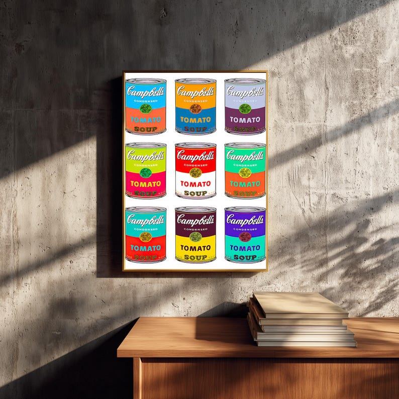 Pop Art Campbell’s Tomato Soup Cans Canvas Print in Andy Warhol Style ...