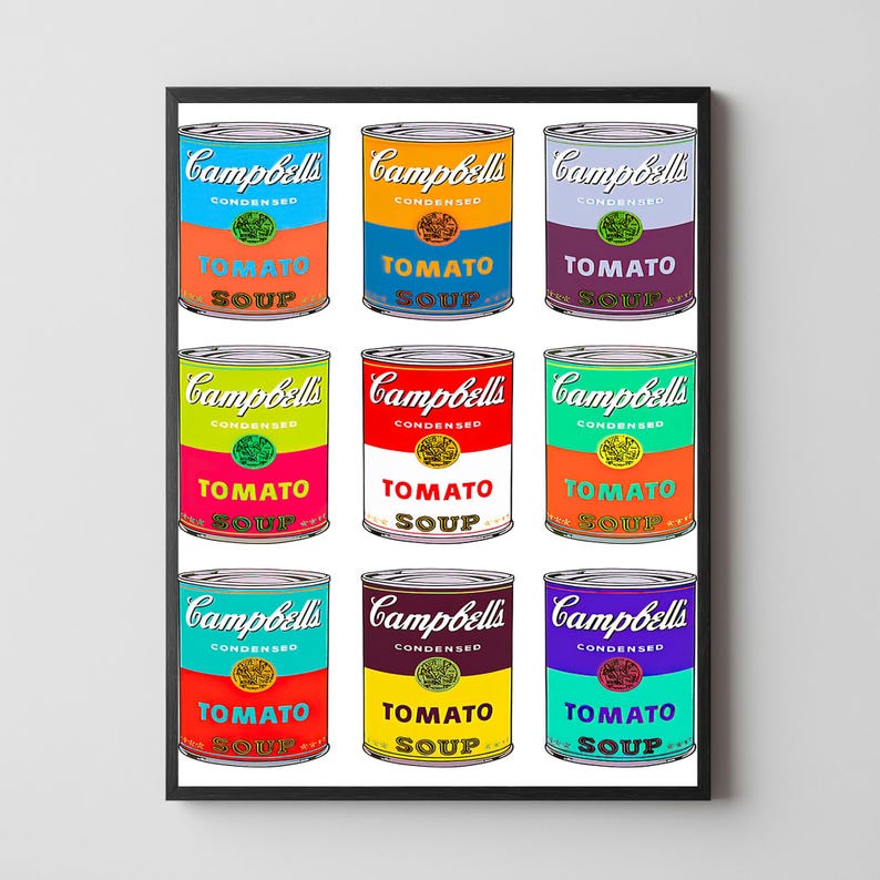 Pop Art Campbell’s Tomato Soup Cans Canvas Print in Andy Warhol Style ...