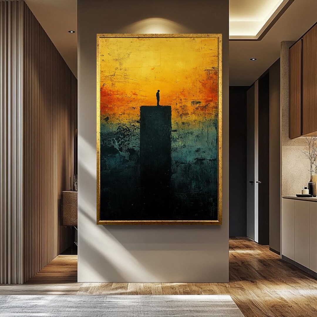 Mark Rothko Canvas Minimalist Abstract Painting With Lone Figure on ...