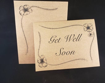 Get Well Card Line Drawing - Etsy