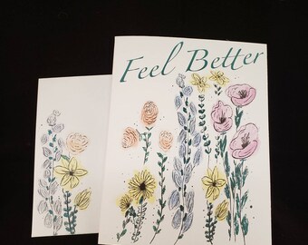 Feel Better Soon Get Well Soon Card Encouragement Card - Etsy