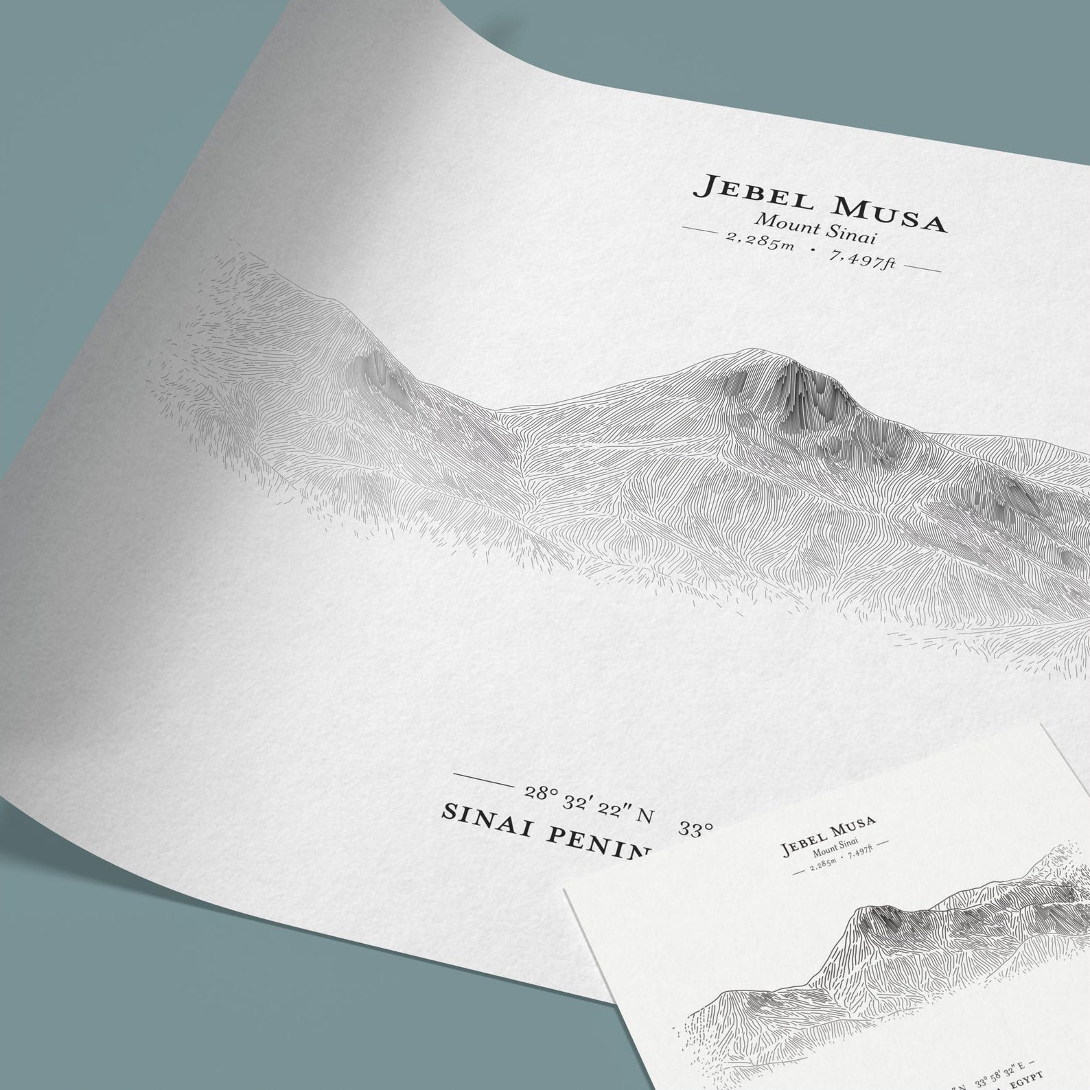 Jebel Musa / Mount Sinai Landform Sketch Poster (biblical Mountain ...