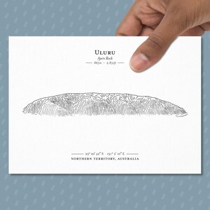 Uluru (ayers Rock) Terrain Sketch Wall Art - Etsy