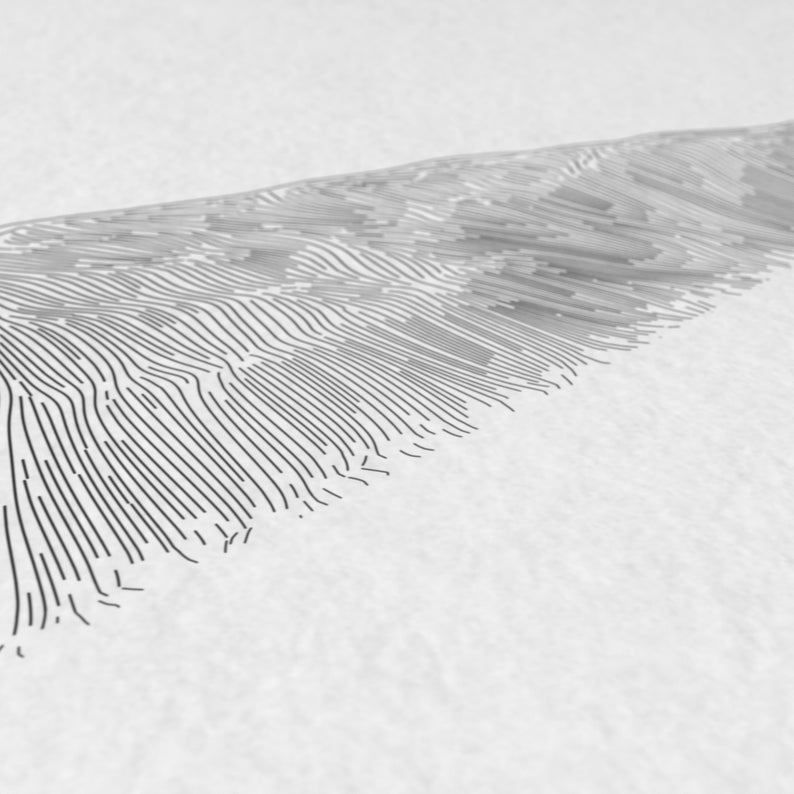 Uluru (ayers Rock) Terrain Sketch Wall Art - Etsy