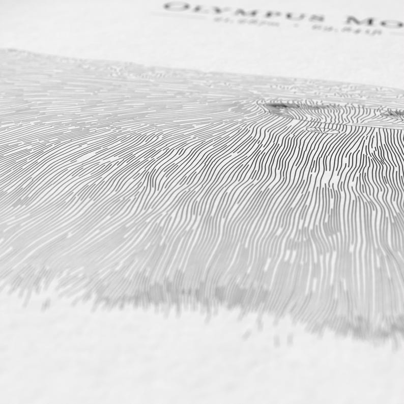Olympus Mons Mars Terrain Sketch Wall Art - Etsy