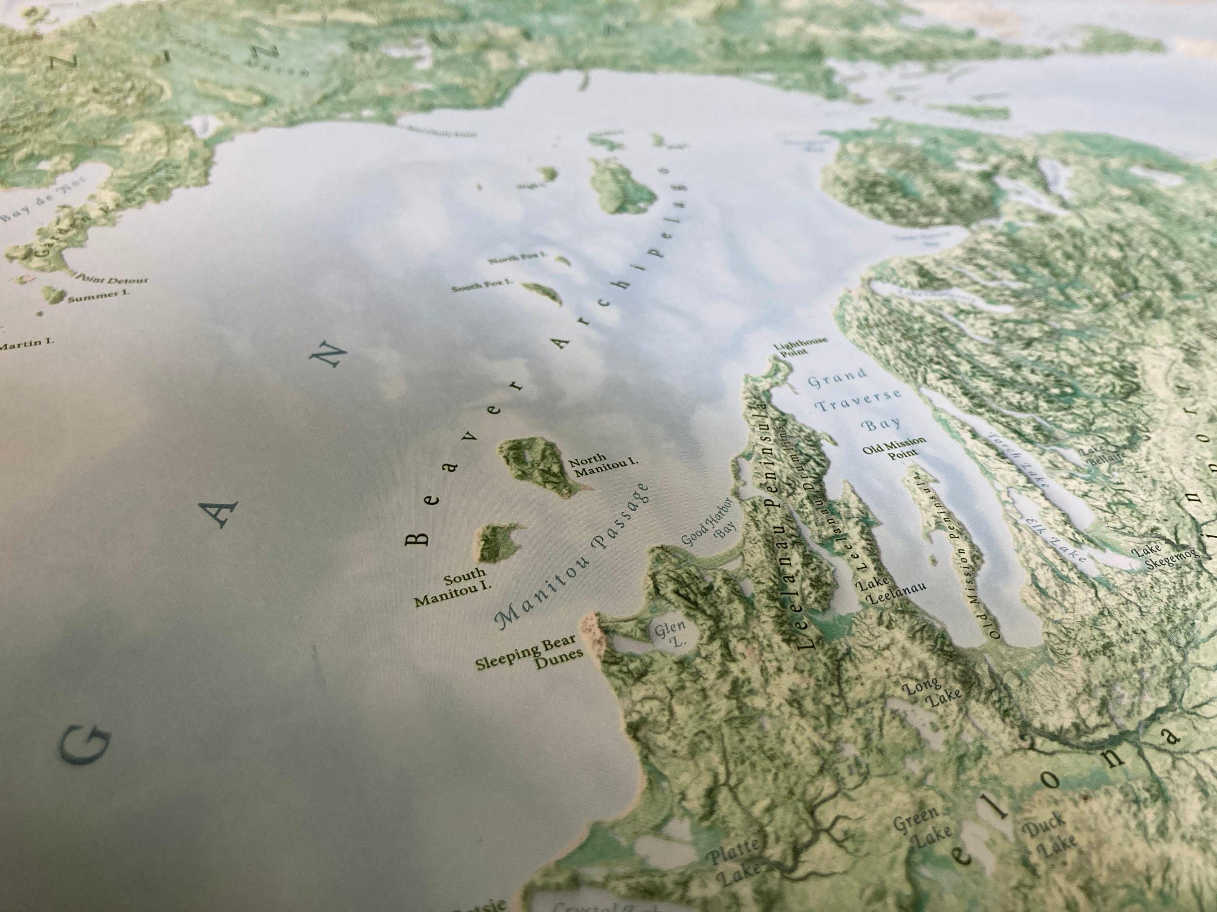 Landforms of Michigan Map Poster - Etsy
