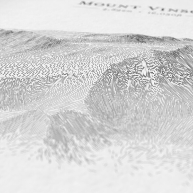 Mount Vinson Landform Sketch Poster (highest Point in Antarctica ...