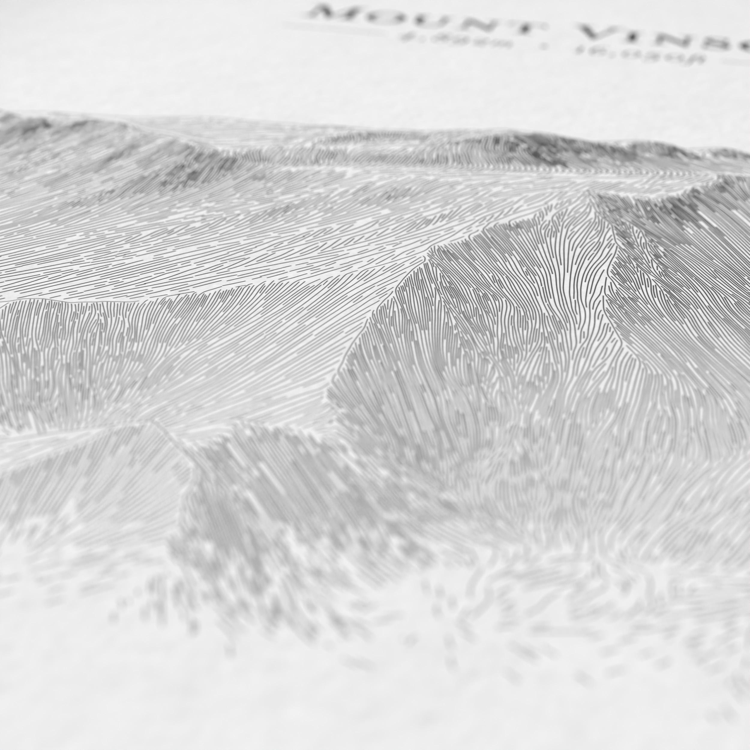 Mount Vinson Landform Sketch Poster (highest Point in Antarctica ...
