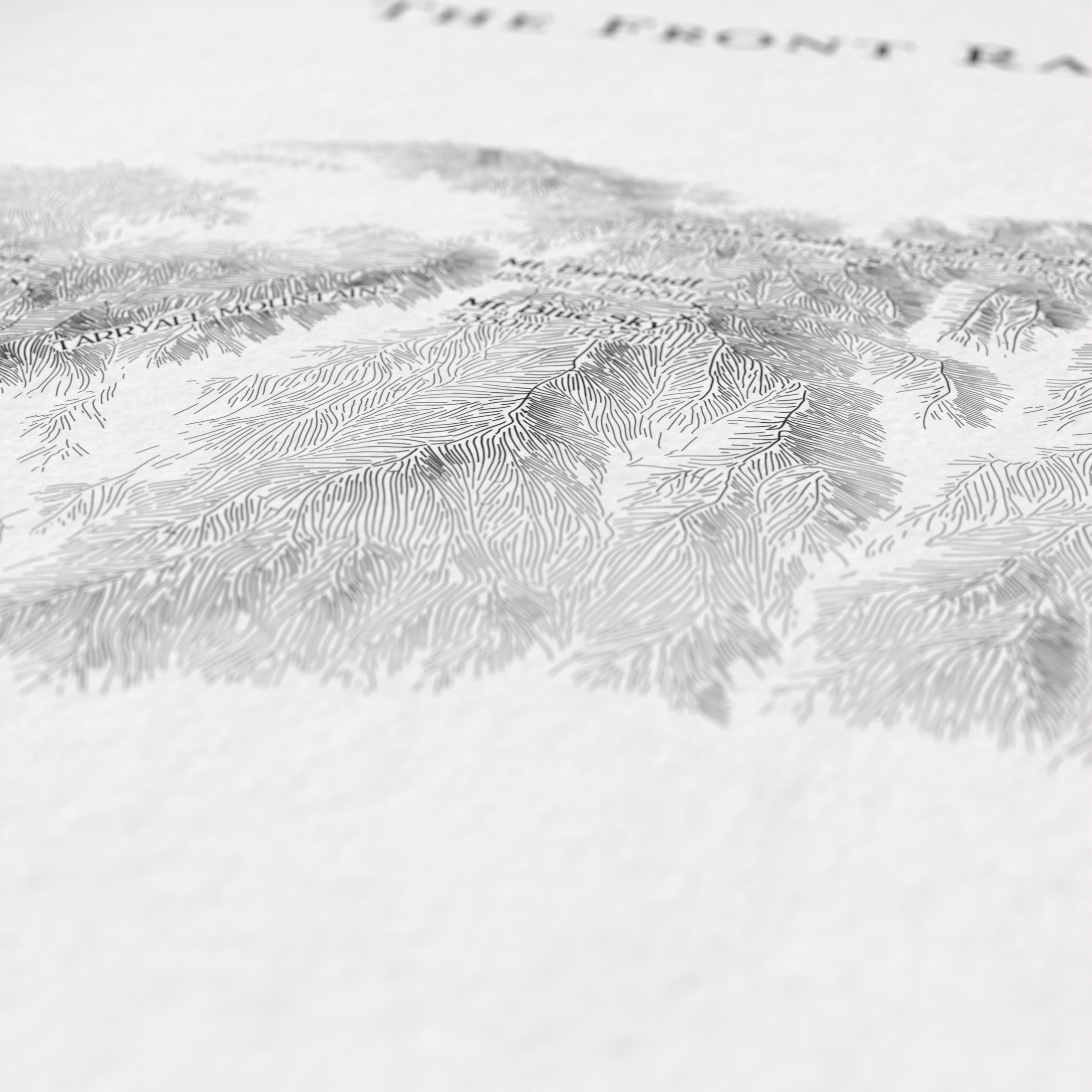Colorado Front Range Landscape Sketch Poster | Terrain Map Wall Art ...