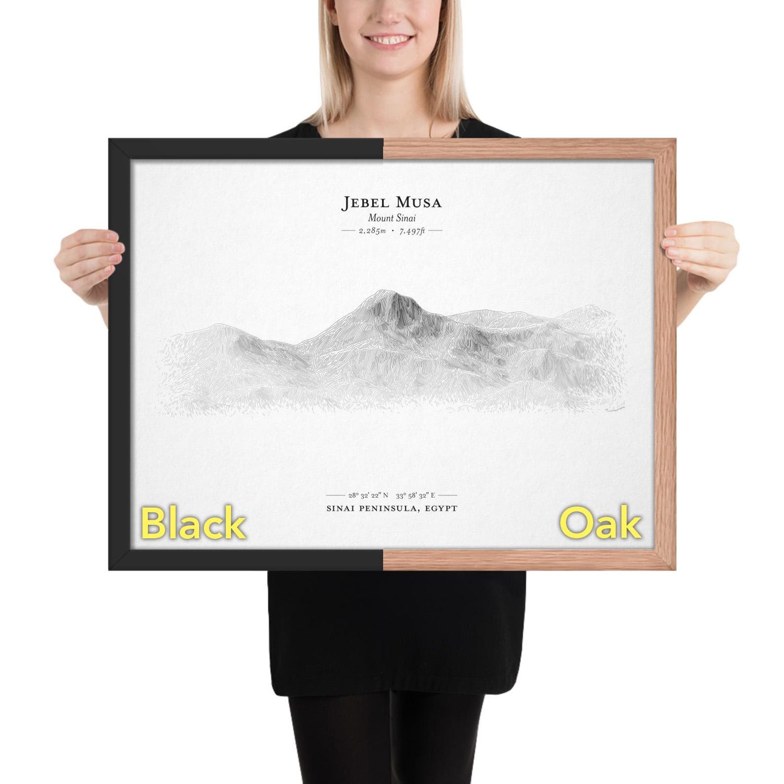 Jebel Musa / Mount Sinai Landform Sketch Poster (biblical Mountain ...