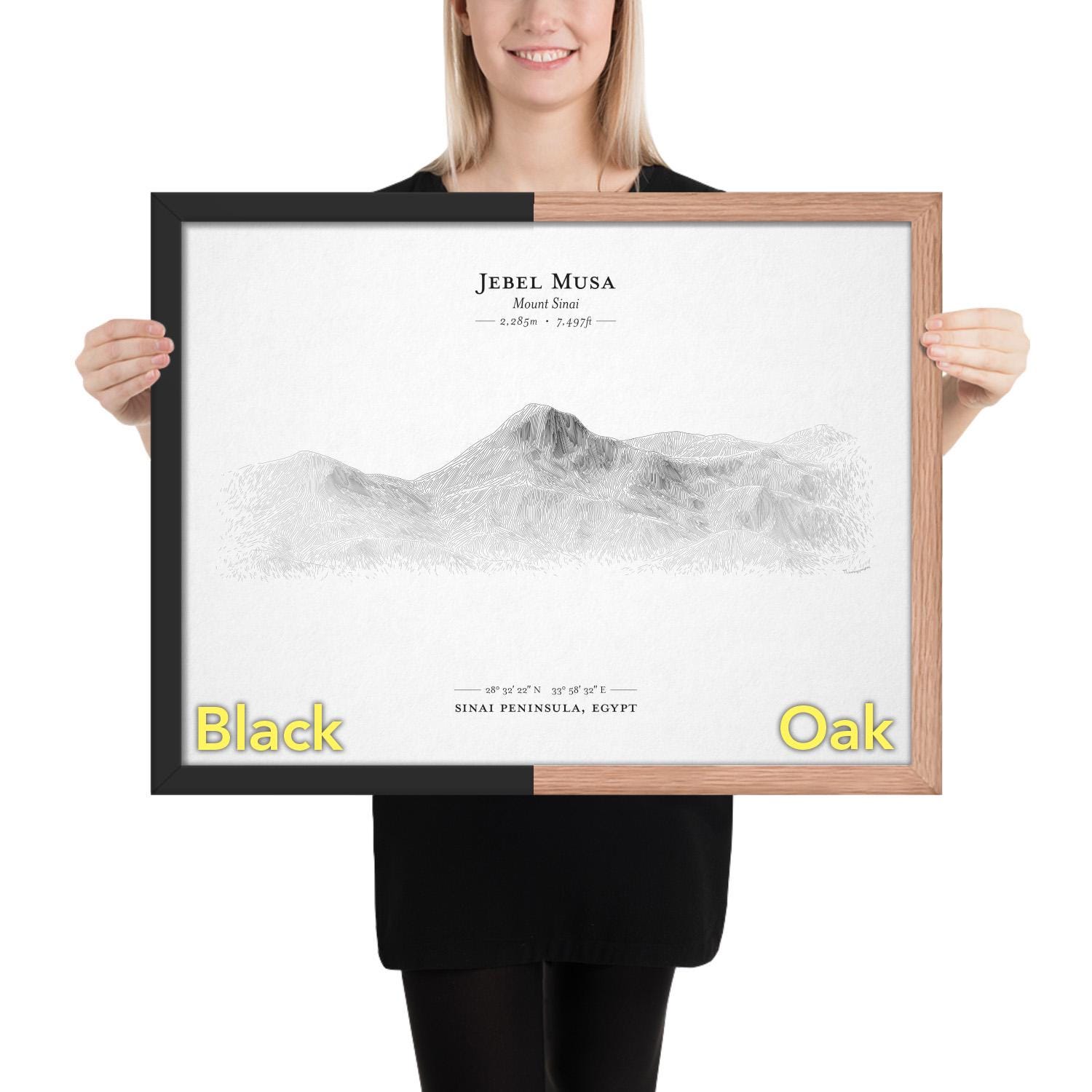 Jebel Musa / Mount Sinai Landform Sketch Poster (biblical Mountain ...