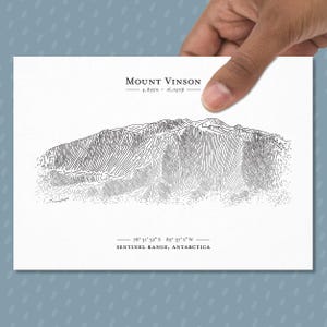 Mount Vinson Landform Sketch Poster (highest Point in Antarctica ...