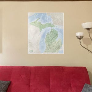 Landforms of Michigan Map Poster - Etsy