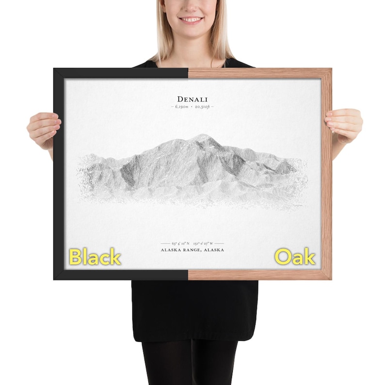Denali Terrain Sketch Wall Art - Etsy