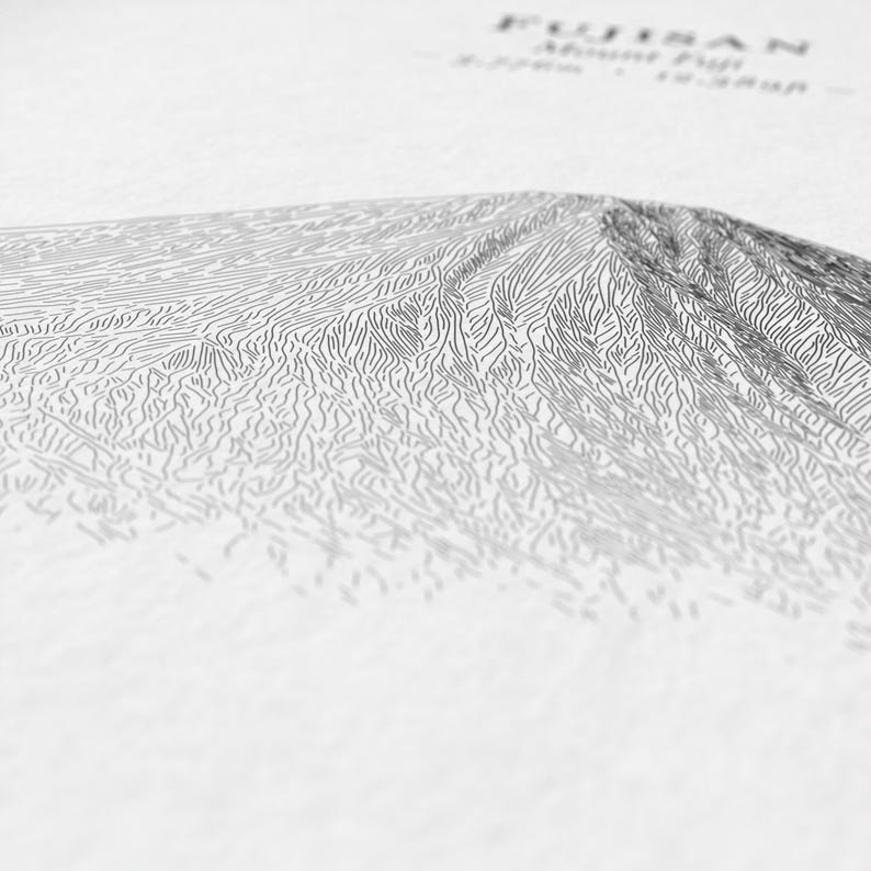 Mount Fuji / Fujisan Landform Sketch Poster (highest Point in Japan ...