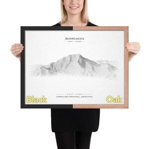 Aconcagua Landform Sketch Poster (highest Peak in South America | One ...