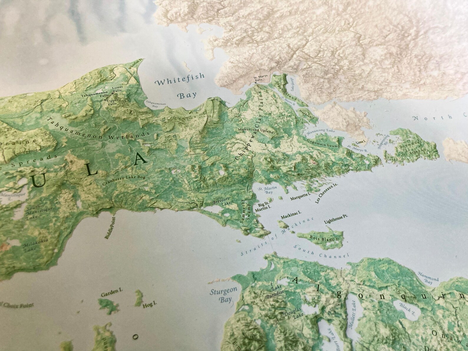 Landforms of Michigan Map Poster - Etsy