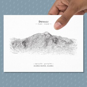 Denali Terrain Sketch Wall Art - Etsy