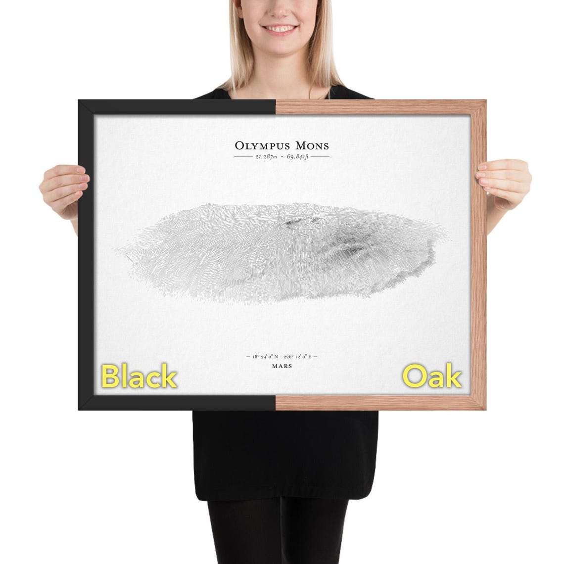 Olympus Mons Mars Terrain Sketch Wall Art - Etsy
