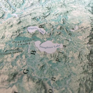 Landforms of Michigan Map Poster - Etsy