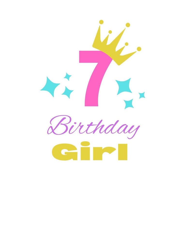 7th Birthday SVG JPG PNG - Etsy
