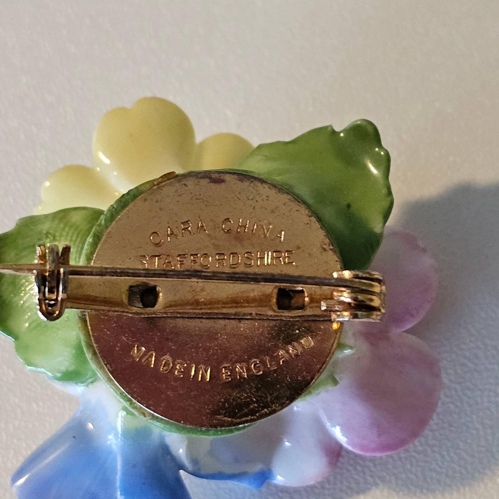 Vintage Cara China Staffordshire England Signed Floral Brooch - Etsy
