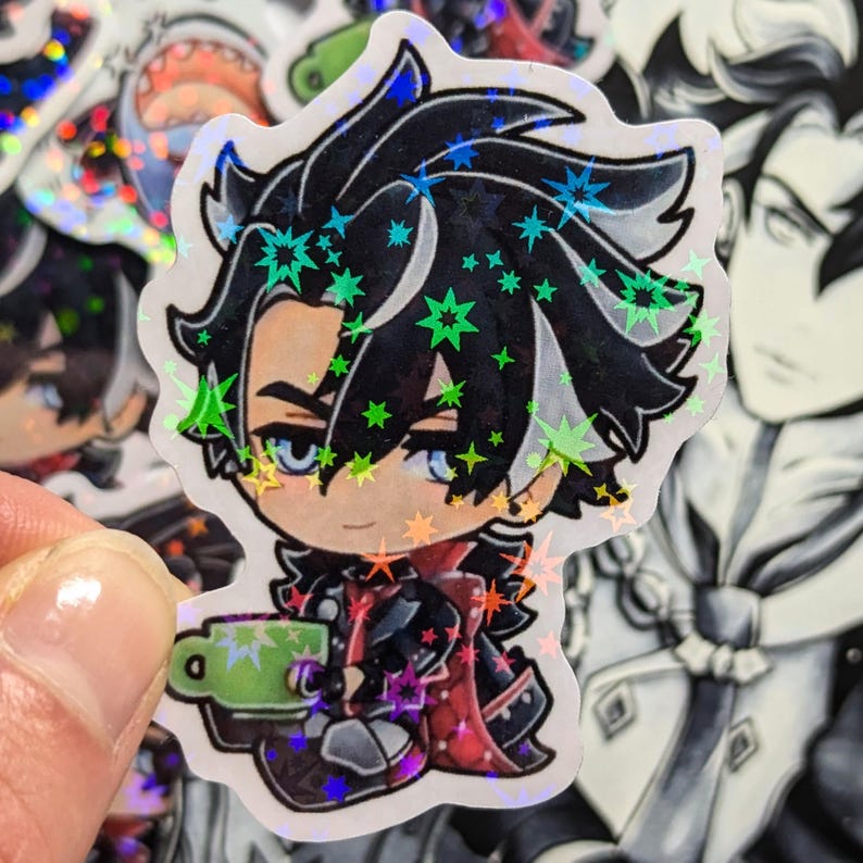 Wriothesley Fanmade Merchandise, Genshin Impact Sticker Keychain ...