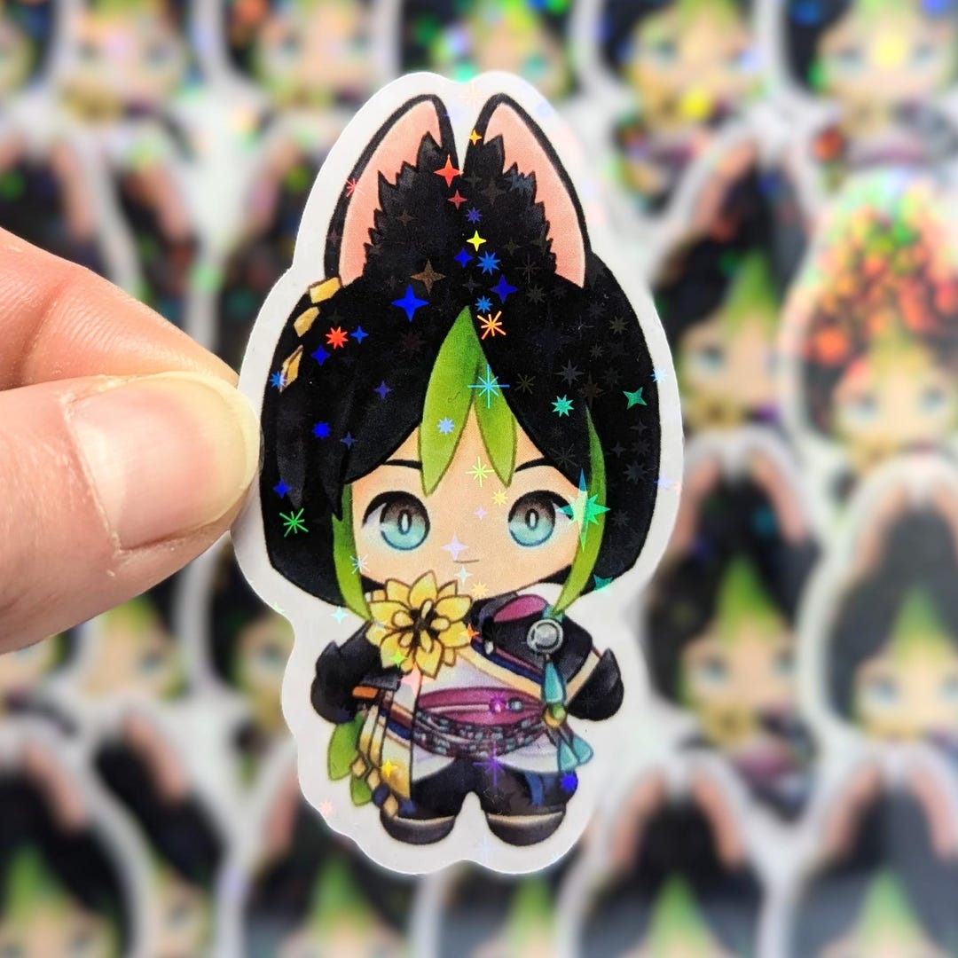 Tighnari Fanmade Merchandise, Genshin Impact Sticker Keychain Kawaii ...