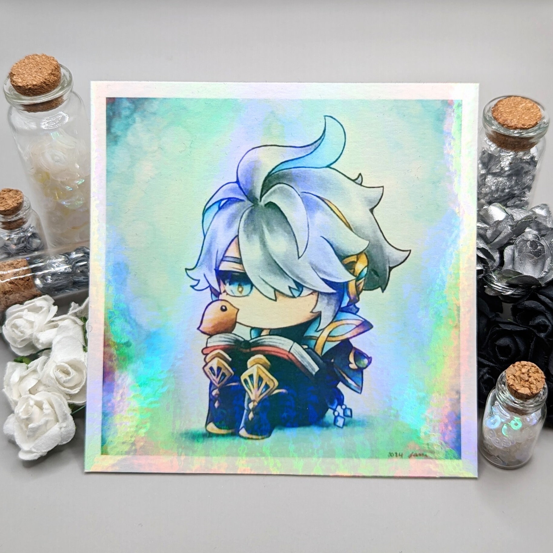 Alhaitham Postcard Genshin Impact Card Chibi Alhaitham, Alhaitham ...