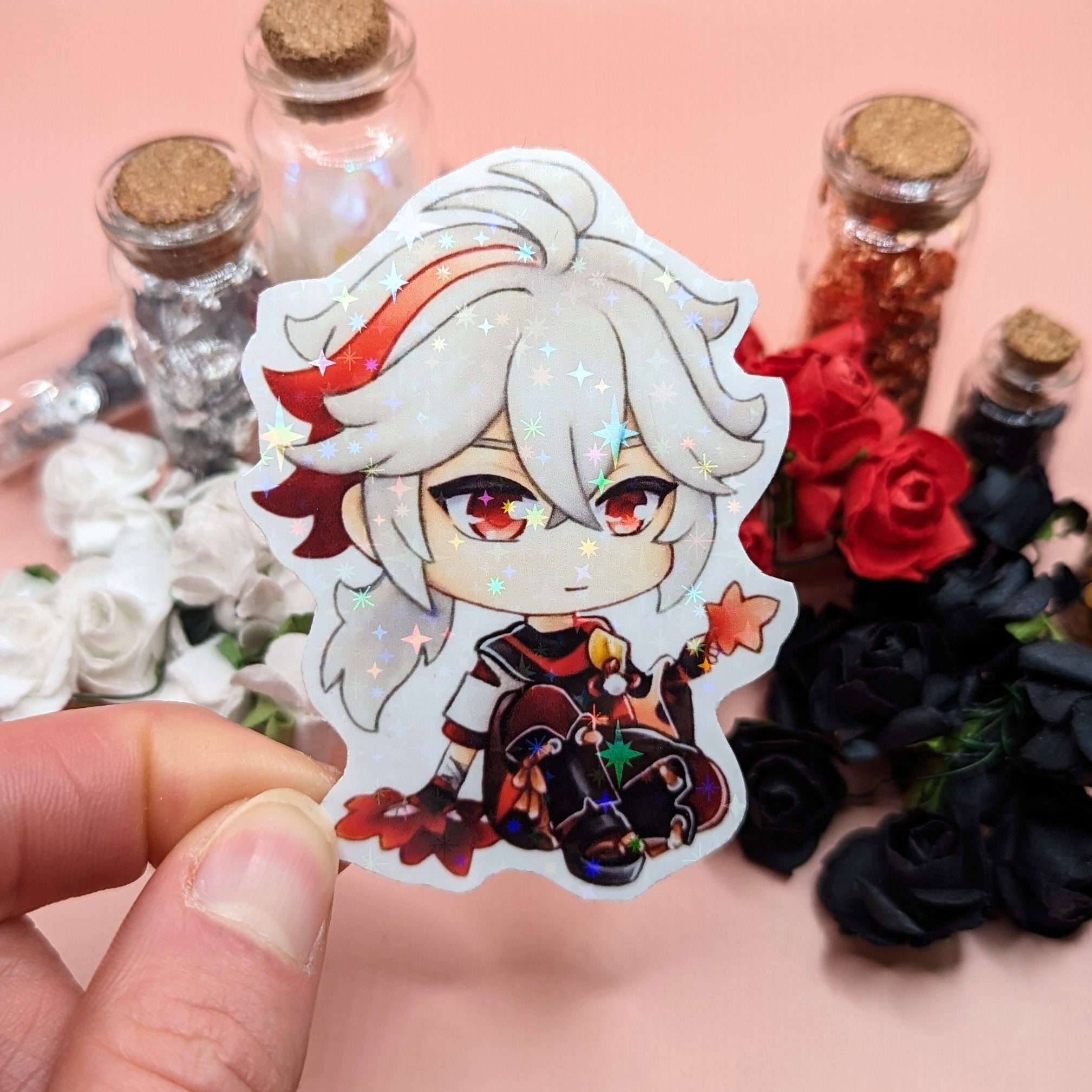 Kazuha Sticker Genshin Impact Sticker, Chibi Kazuha Sticker, Kawaii ...