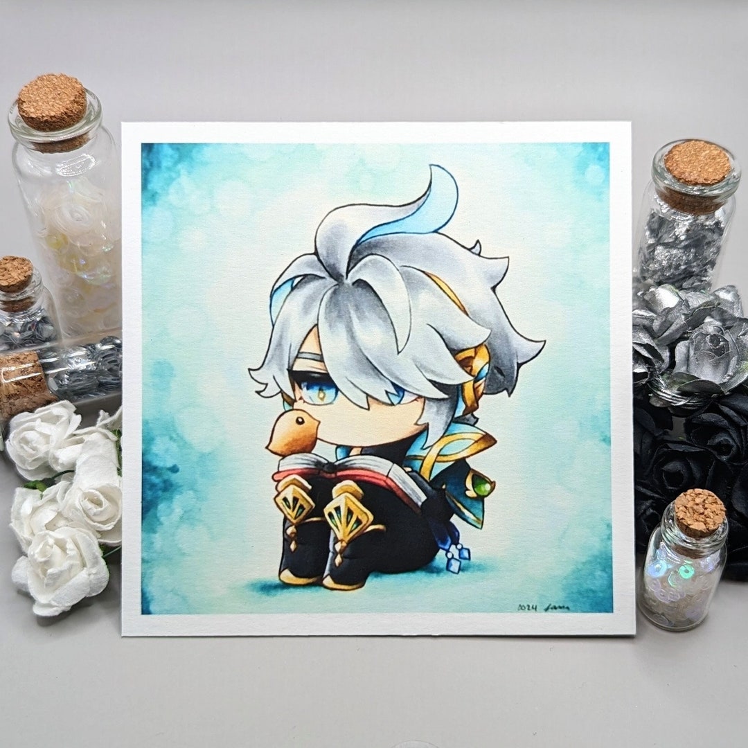 Alhaitham Postcard Genshin Impact Card Chibi Alhaitham, Alhaitham ...