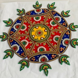 DIYA Big Acrylic RANGOLI (16"/ 16" )a Set of 25 Pieces for Diwali Gift ...