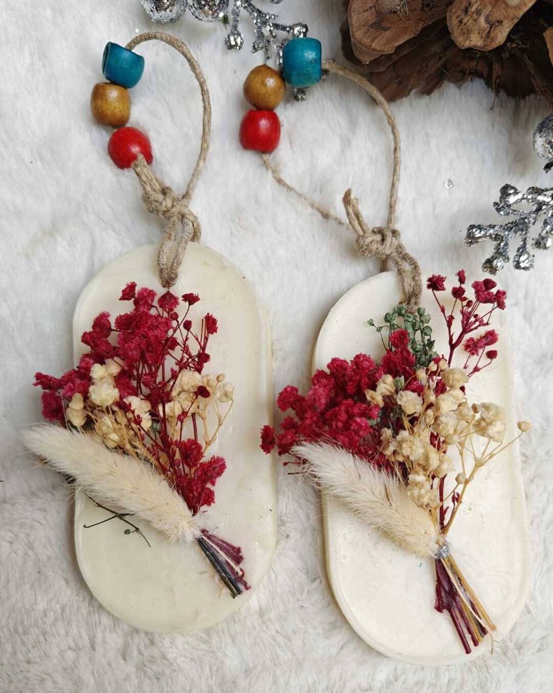 Handmade Jasmine and Vanilla Scented Sachet pack of 4 With Jute String ...