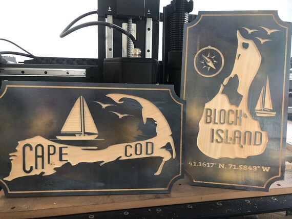 Decor Wall Art Original Block Island Sign Cape Cod Sign | Etsy