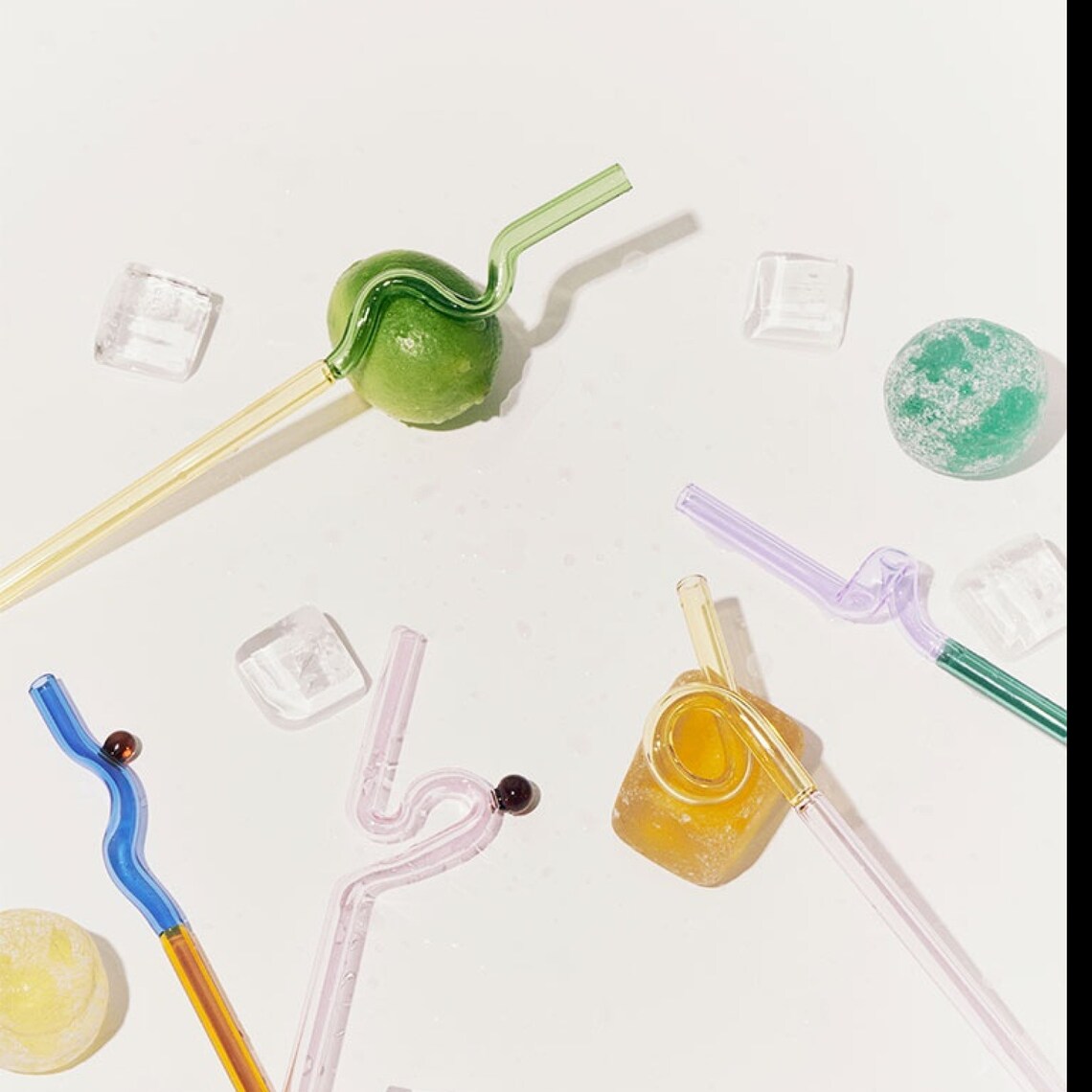 Colorful Glass Straws Twist Reusable Straws Heat Resistant - Etsy Canada