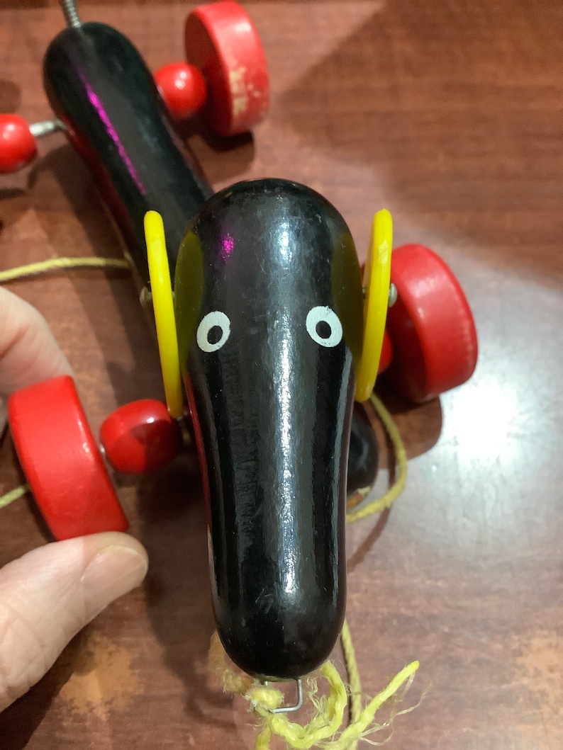 Vintage Brio Dachshund/weiner Dog Wooden Pull Toy With Original Label ...