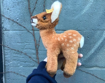 Vintage 1980 STEIFF 14 LORLI FAWN Deer Steiff Lying Down Deer With Ear ...