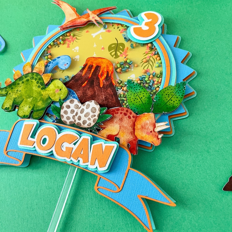 Dinosaur Cake Topper Dinosaur Shaker Cake Topper T-rex - Etsy