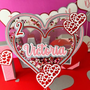 Heart Cake Topper, Party Decorations, Birthday Heart Cake Topper ...