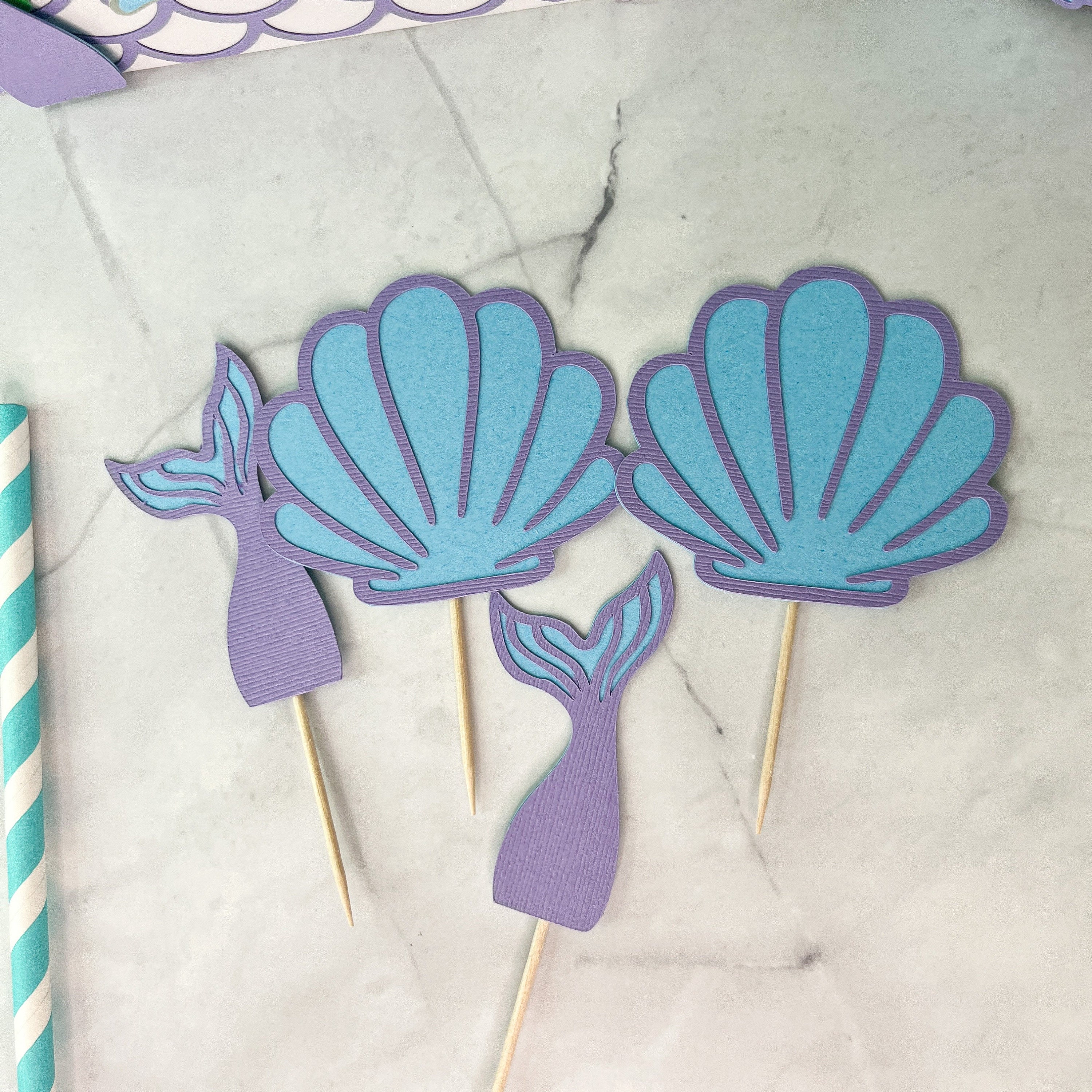 Mermaid Cupcake Toppers, Mermaid Party Decoration, Under the Sea ...