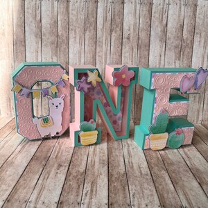 Llama 3D Letters, Llama Party Decoration, Cactus Birthday, Custom ...