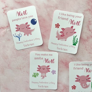 Axolotl Valentine's Day Tags, Axolotl Valentine's Day Cards, Classroom ...