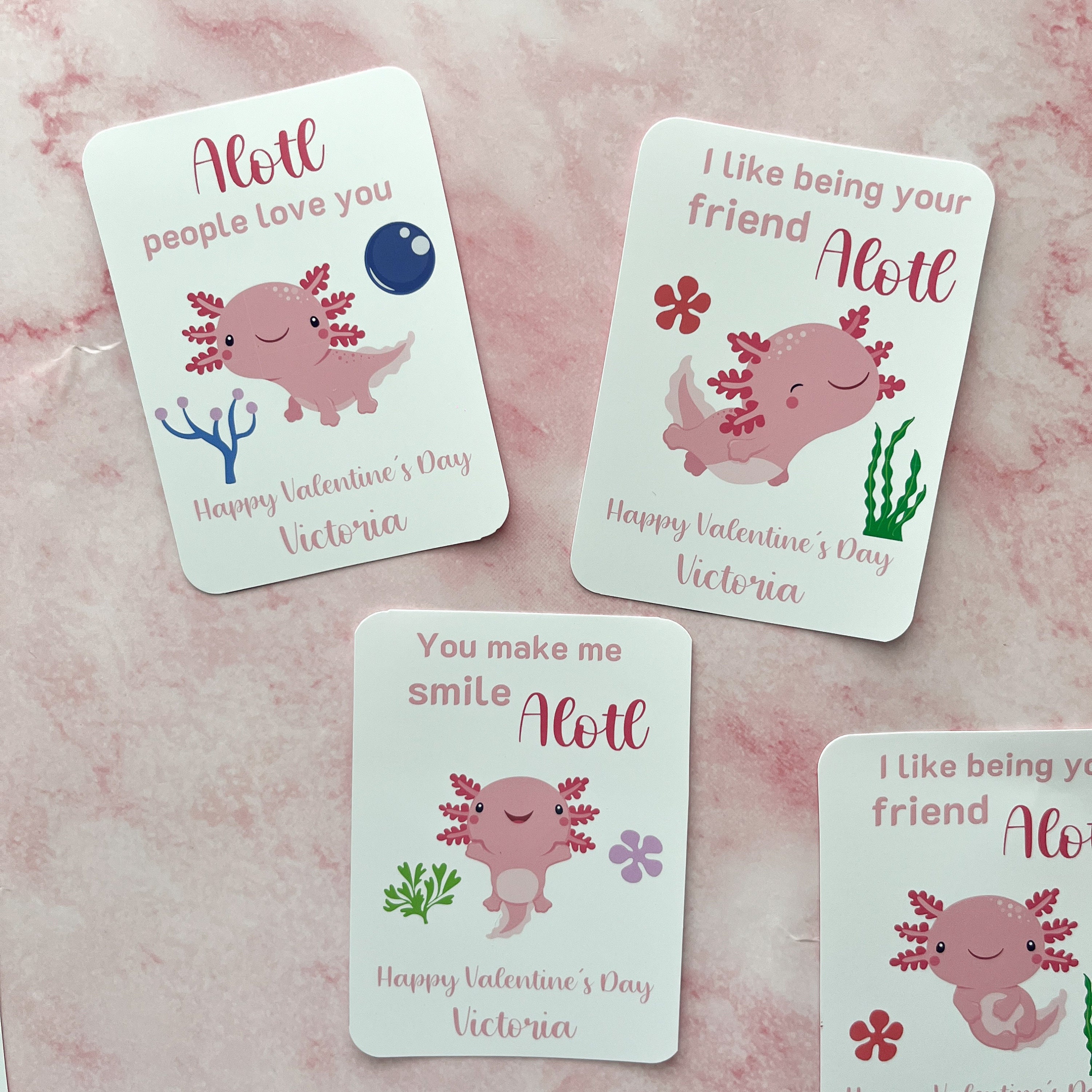 Axolotl Valentine's Day Tags, Axolotl Valentine's Day Cards, Classroom ...
