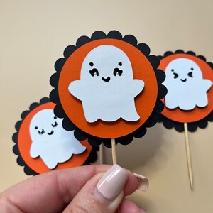 Halloween Cupcake Topper, Halloween Party Decorations, Ghost Cupcake ...